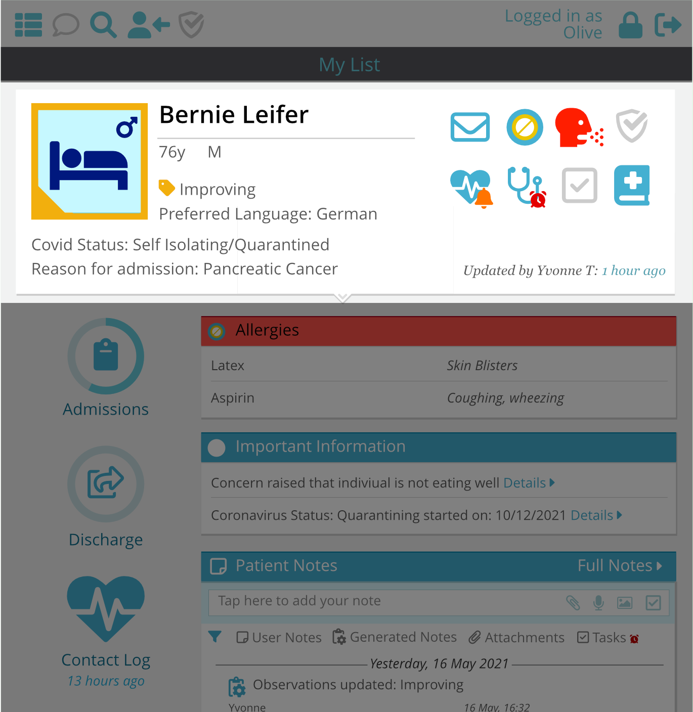 Using the Contact Log – CHAI Hospice